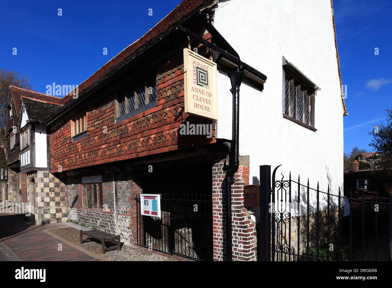 Exterior of Anne of Cleves House, Lewes town, Sussex County, England ...