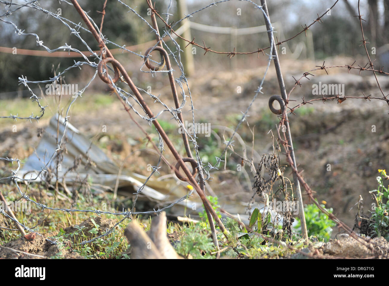 World war 1 barbed wire trench hi-res stock photography and images - Alamy