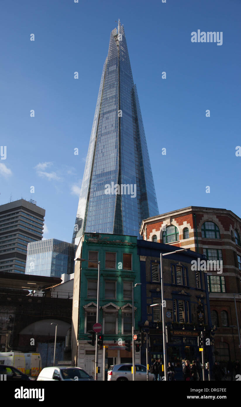 The Shard building London with older more traditional London buildings ...