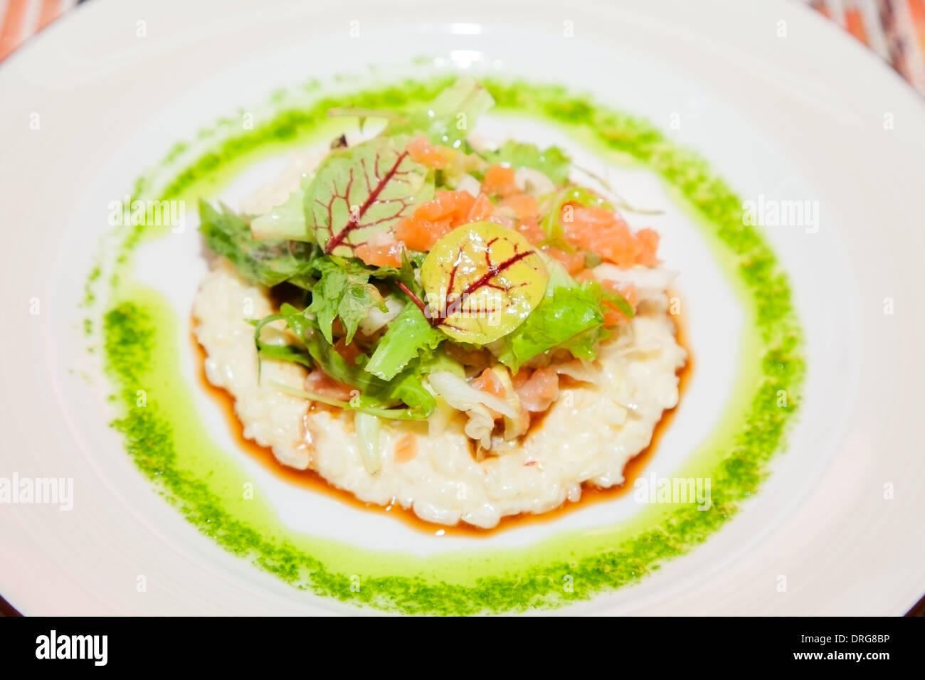 risotto with salmon fish and rice Stock Photo - Alamy
