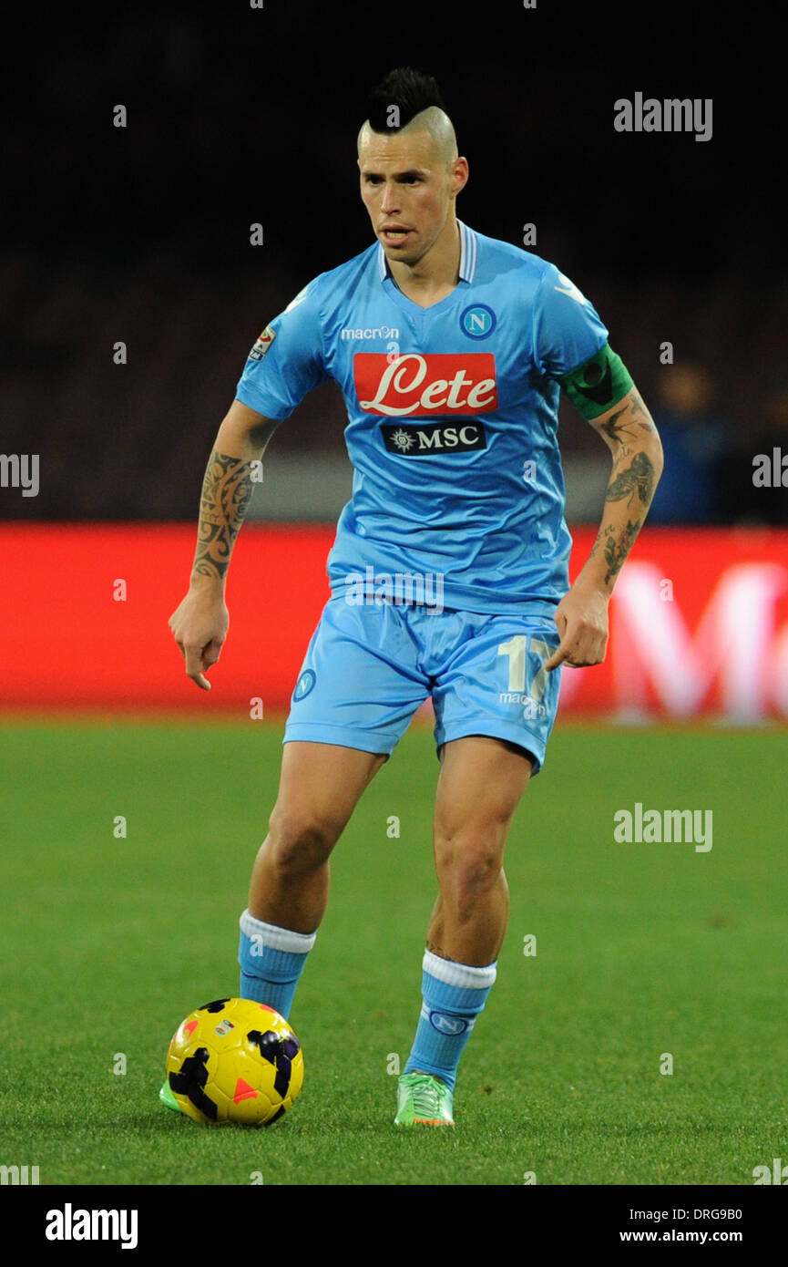 Naples, Italy. 25th Jan, 2014. Marek Hamsik of SSC Napoli in action ...