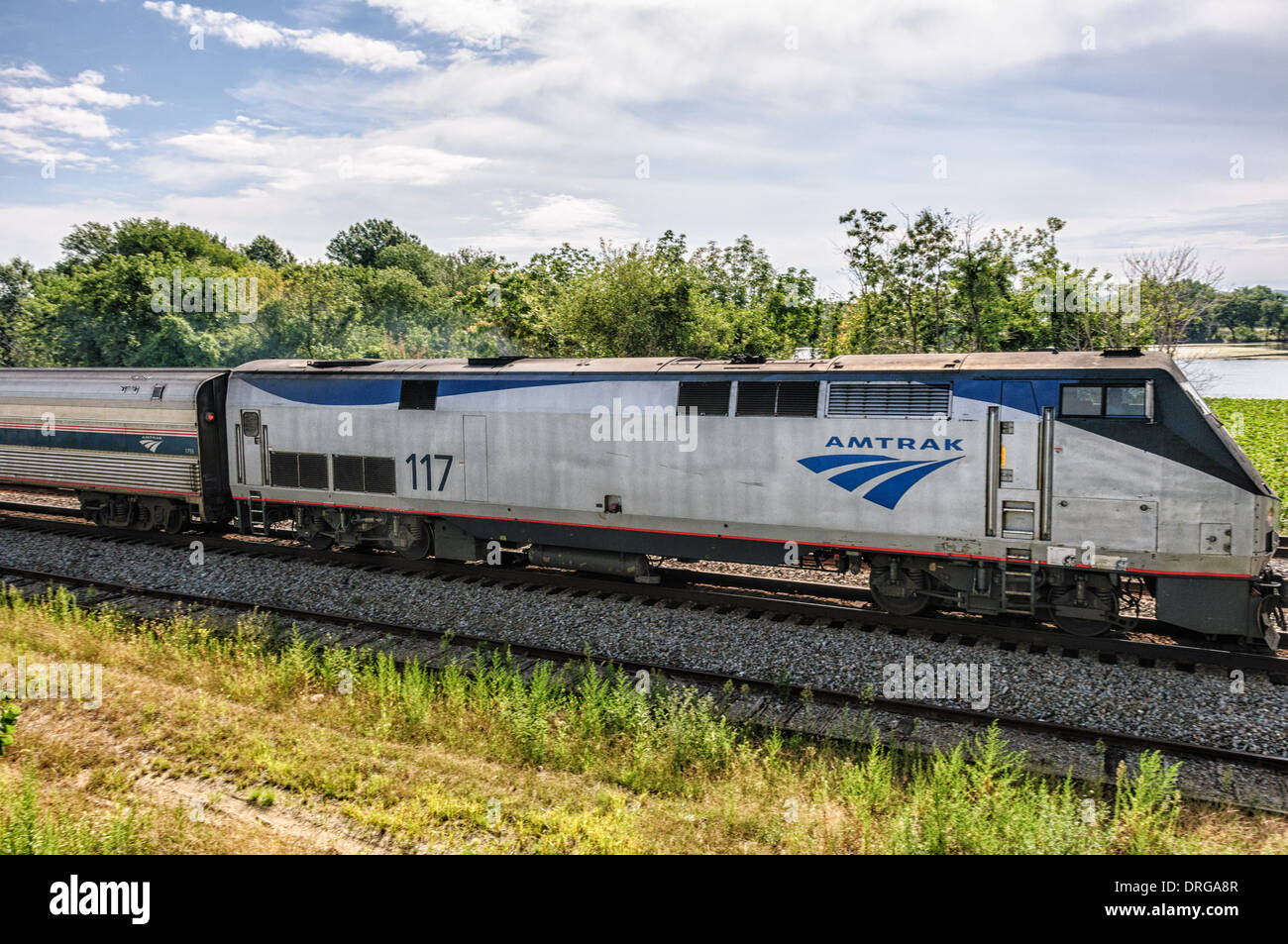 Amtrak P42DC Locomotive No 117 leading The Palmetto passing Crystal ...