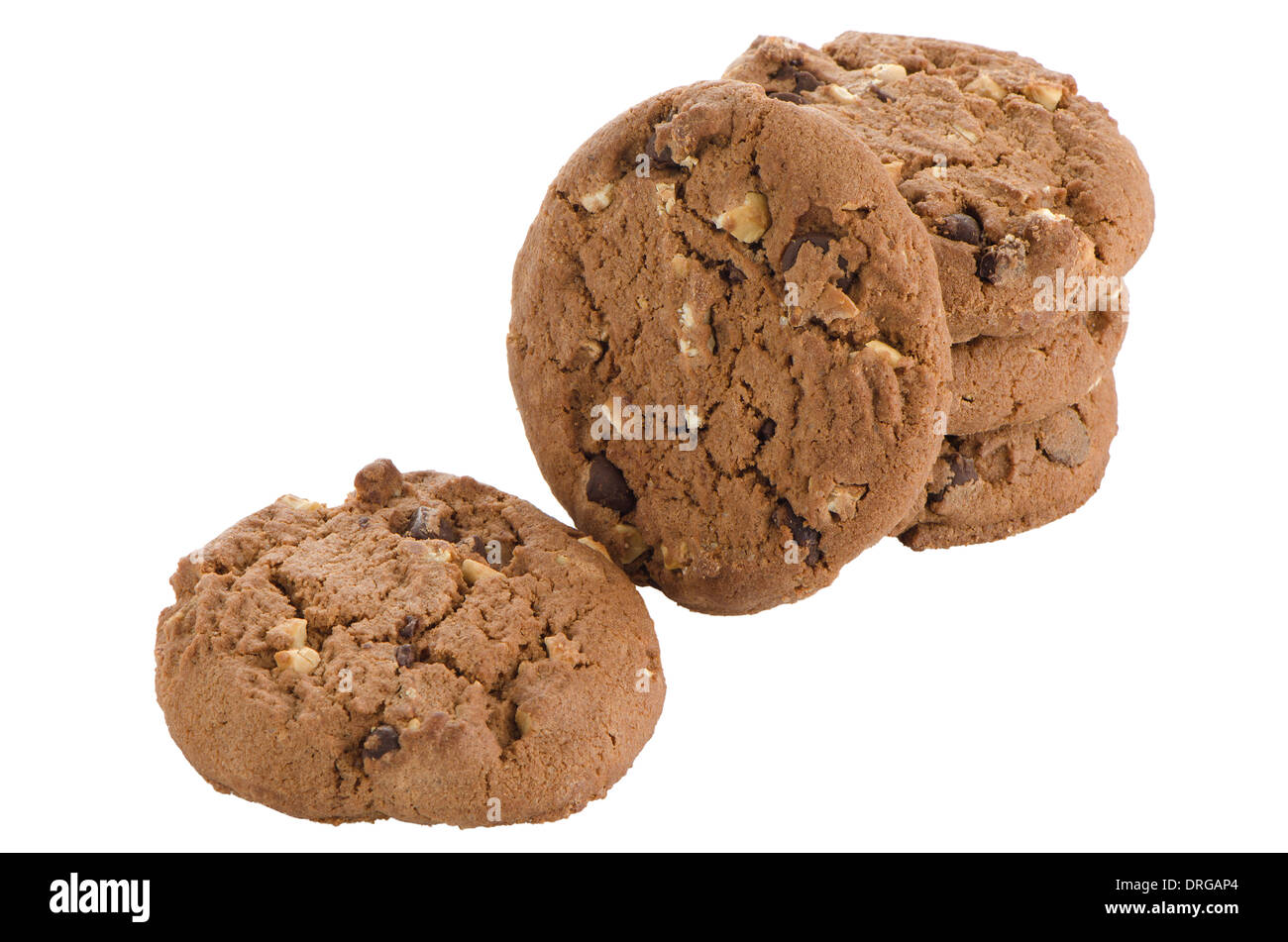 Homemade chocolate cookies isolated on white background Stock Photo - Alamy