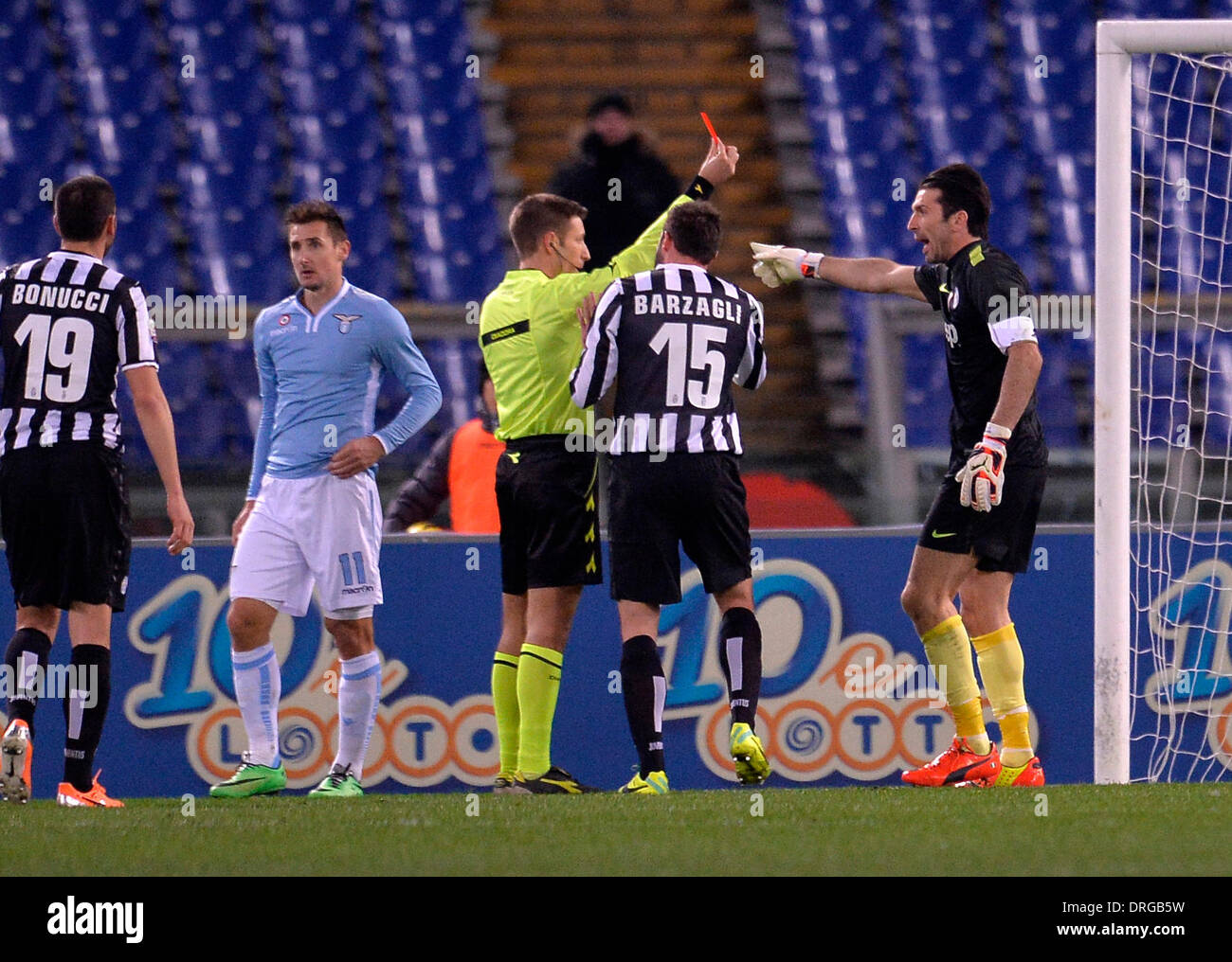 Rome, Italy. 25th Jan, 2014. Juventus' goalkeeper Gianluigi Buffon (1st ...