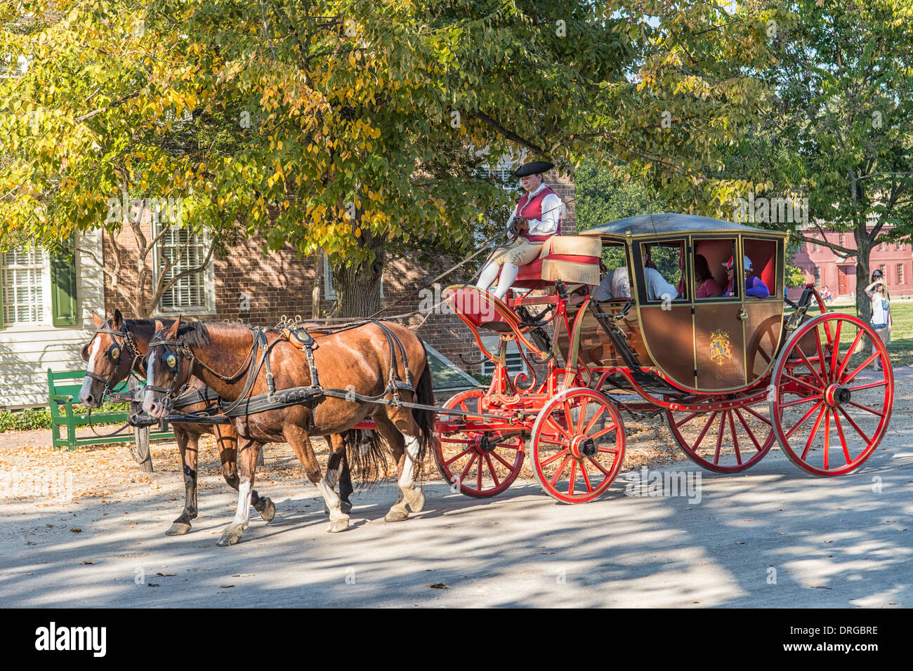Horse drawn carriage recreates colonial transportation on the streets ...