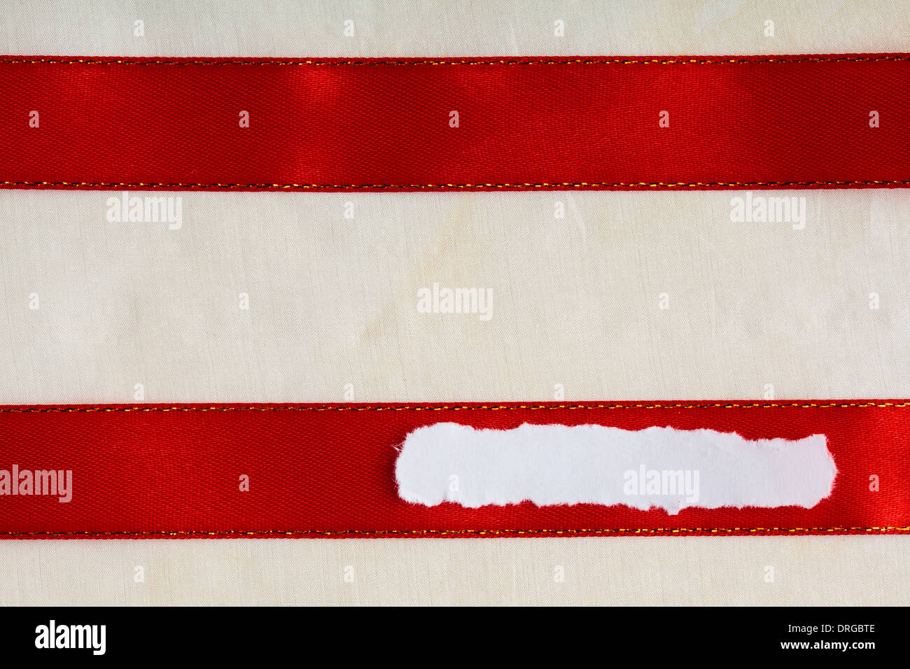 Piece scrap of white torn or ripped paper banner, blank copy space for ...