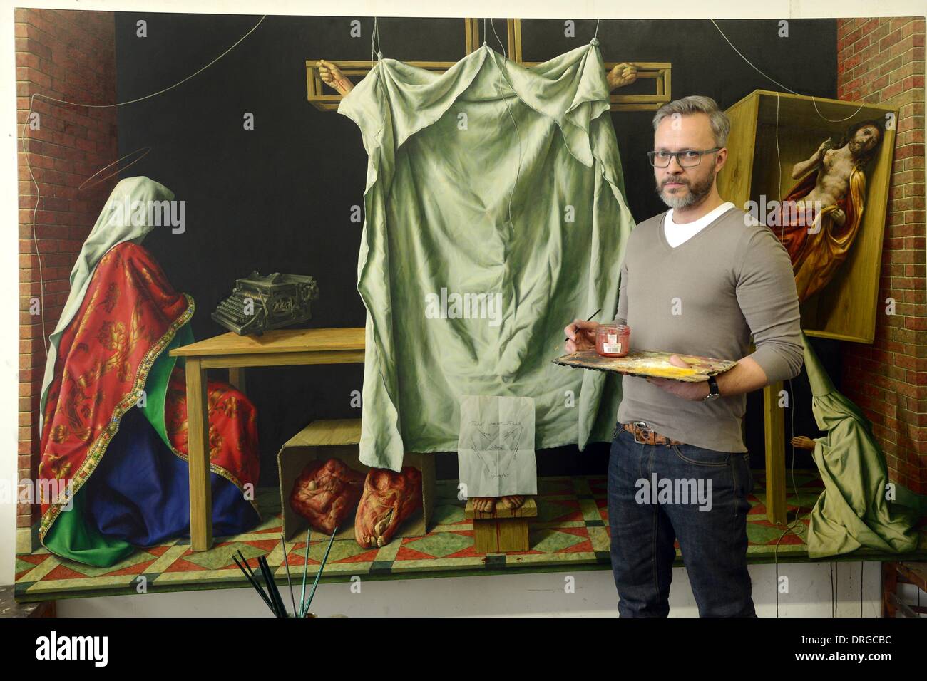 Leipzig, Germany. 10th Jan, 2014. Painter Michael Triegel, known for ...