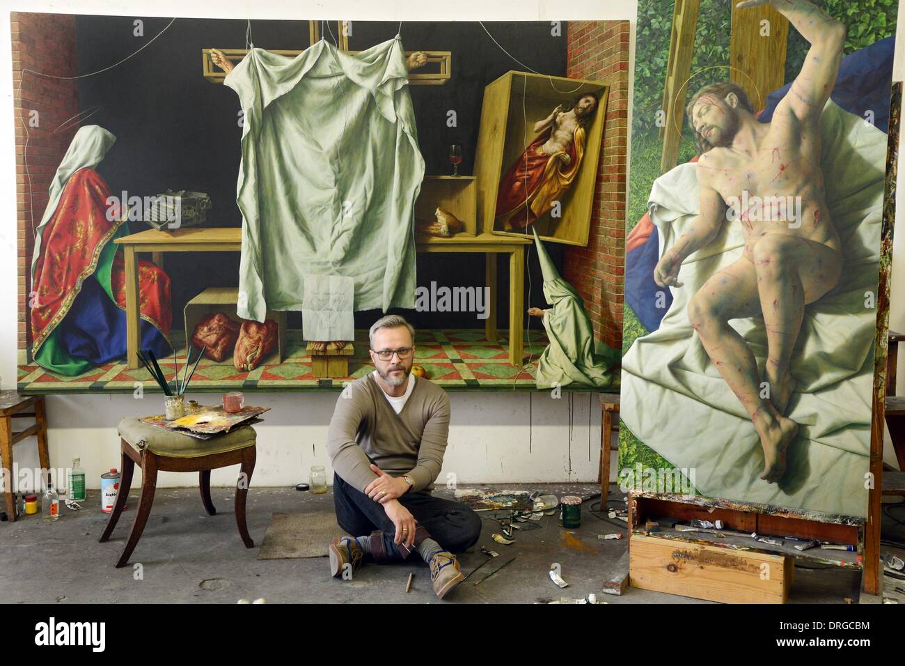 Leipzig, Germany. 10th Jan, 2014. Painter Michael Triegel, known for ...