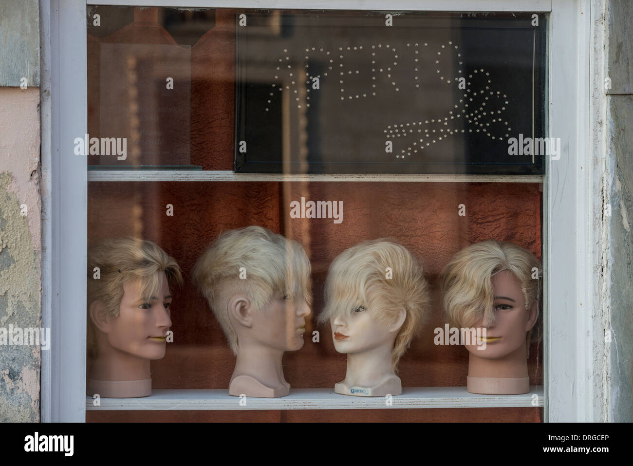 Hair salon window display hi-res stock photography and images - Alamy