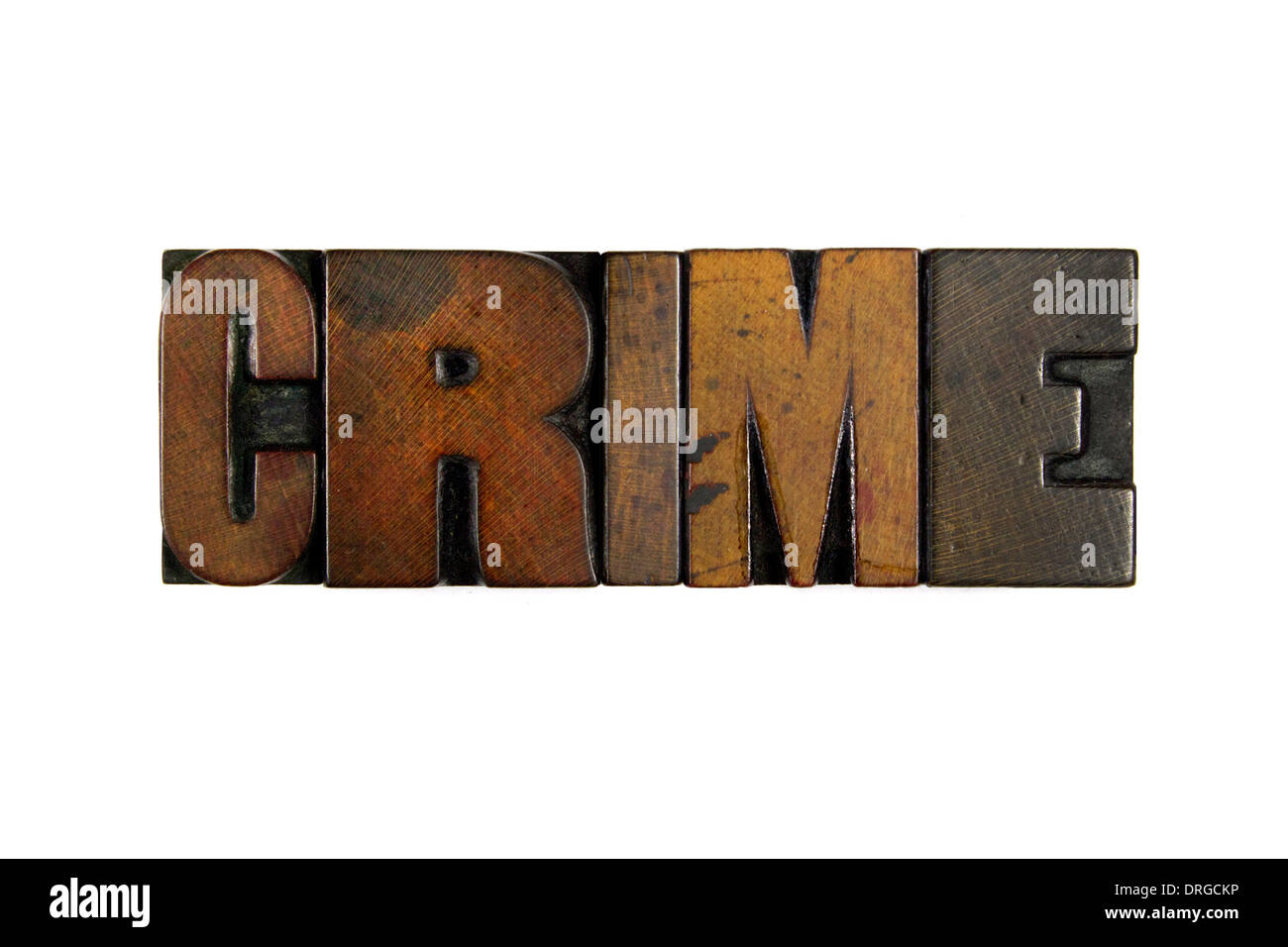 The word CRIME written in vintage wood letterpress type Stock Photo - Alamy