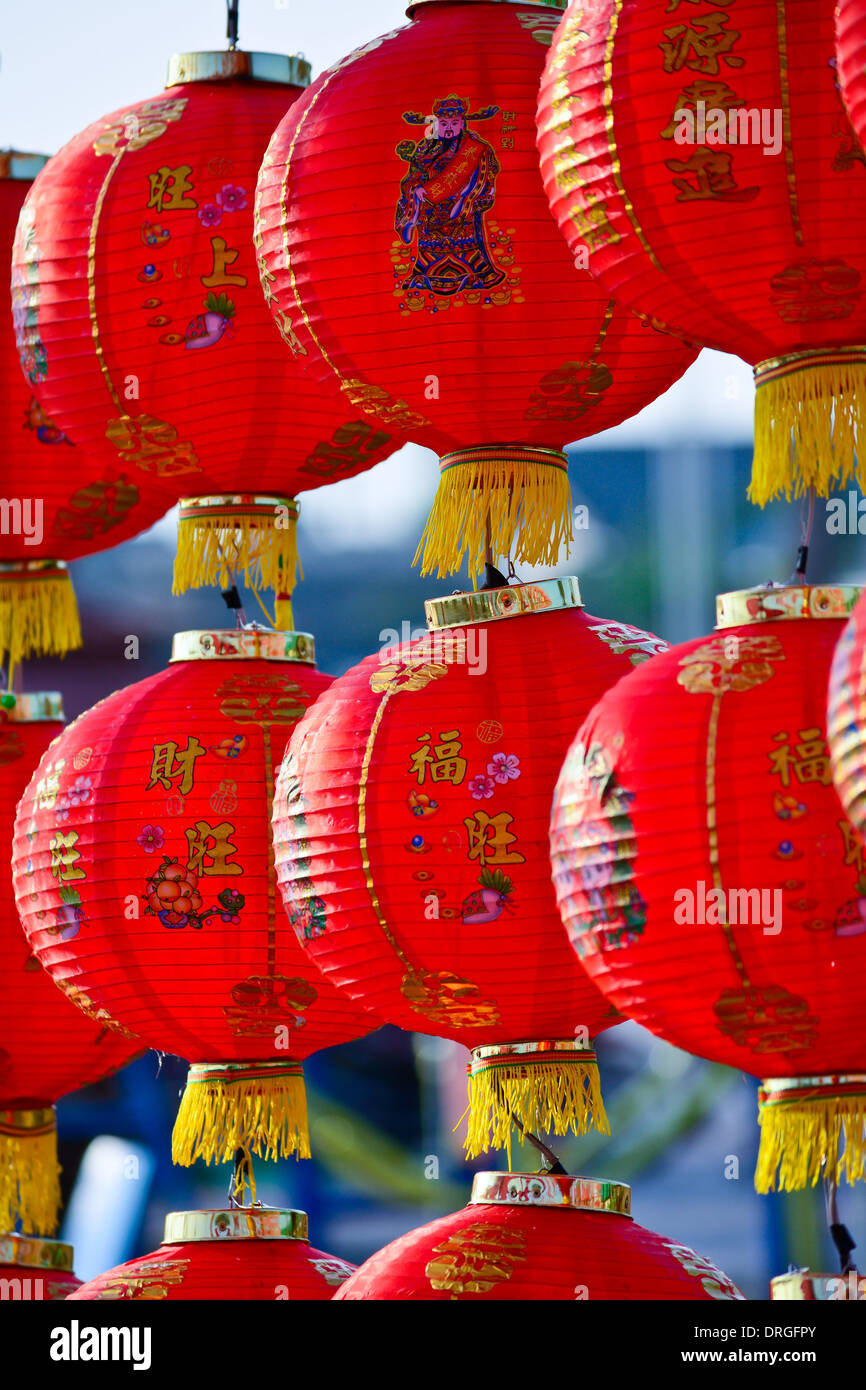 chinese lanterns for chinese new year in day time Stock Photo - Alamy