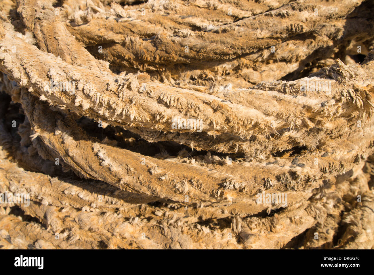 Full frame take of an old weathered rope Stock Photo - Alamy