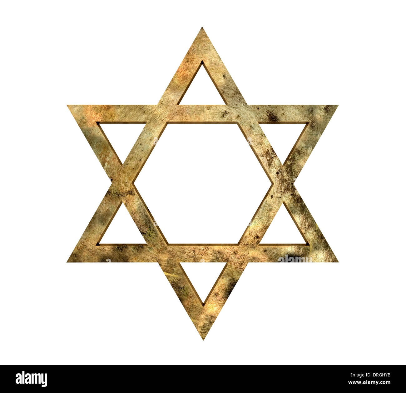Golden Star of David against white background Stock Photo - Alamy