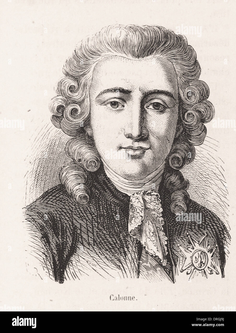 Portrait of Calonne - French engraving XIX th century Stock Photo - Alamy