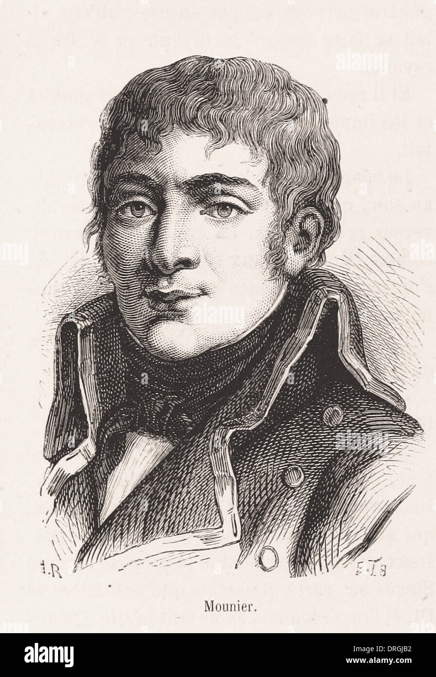 Portrait of Mounier- French engraving XIX th century Stock Photo - Alamy
