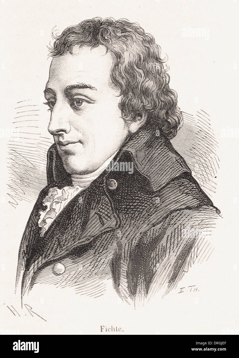 France portrait of fichte french engraving xix th century hi-res stock ...