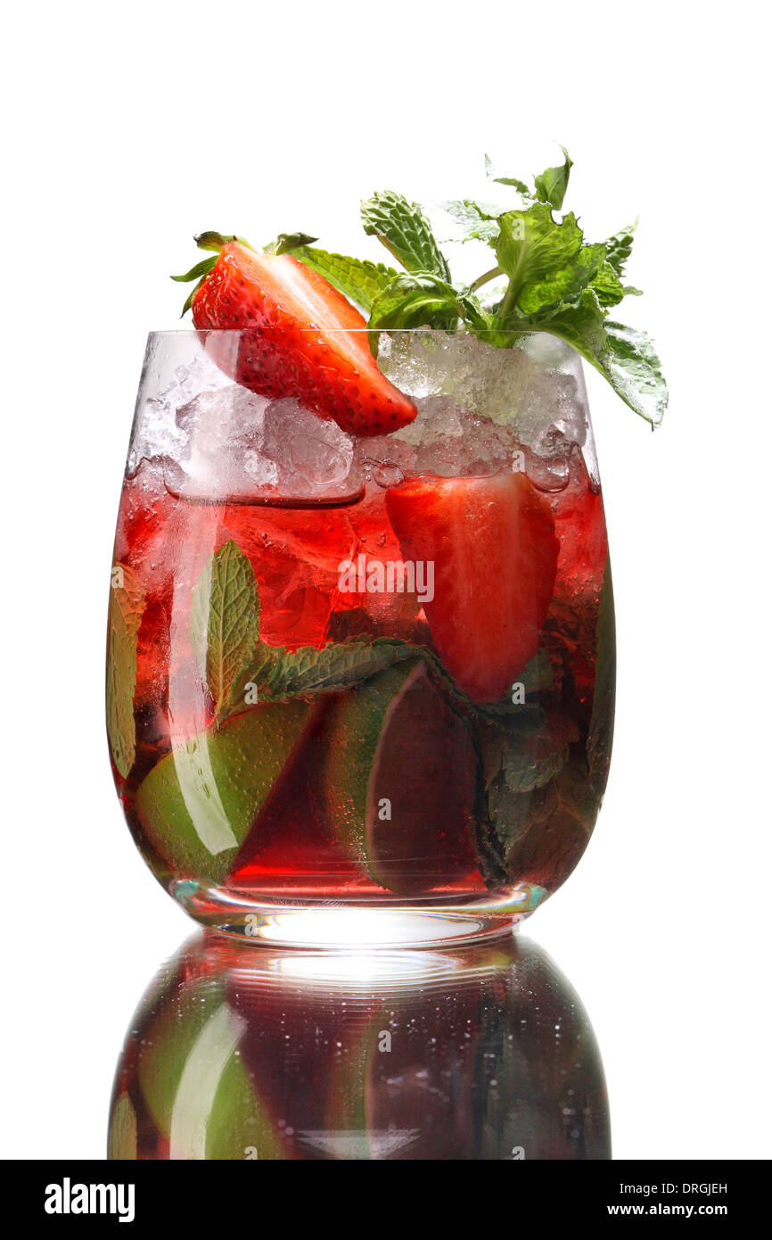 Fresh mint and strawberry water Stock Photo - Alamy