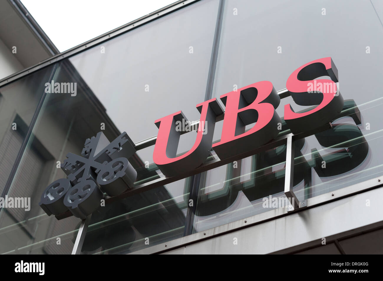 Entrance of UBS, Switzerland's largest bank, on Bahnhofstrsse in Zurich ...