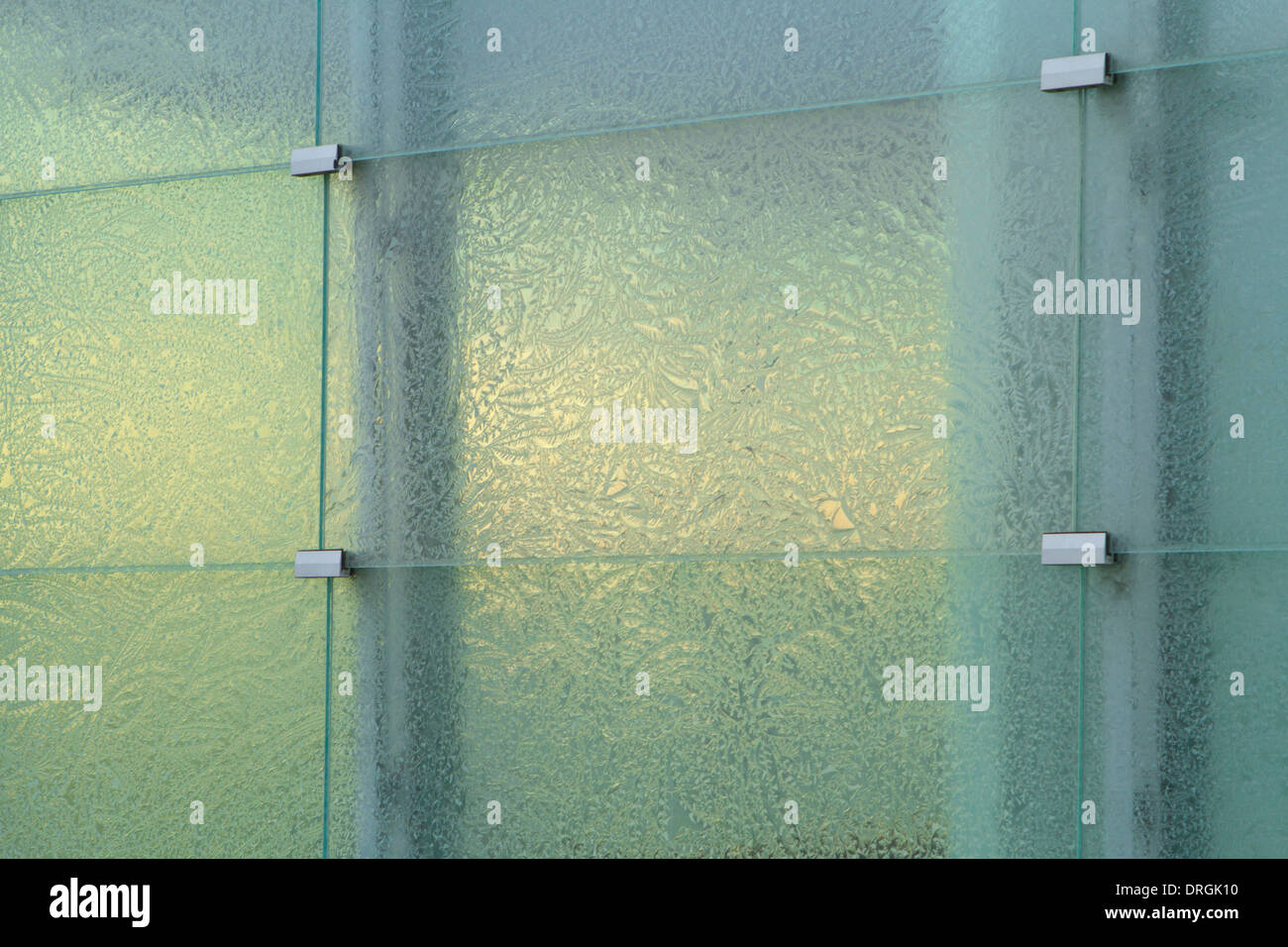 Close up of glass facade panels with relief of frost effect Stock Photo ...