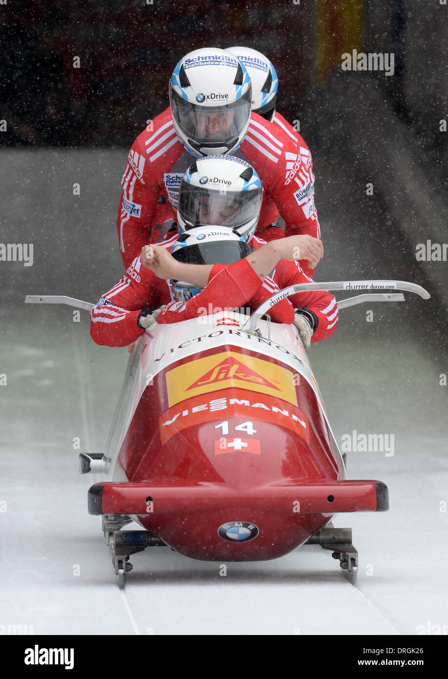 Koenigssee, Germany. 26th Jan, 2014. The Swiss bobber Beat Hefti, Alex ...