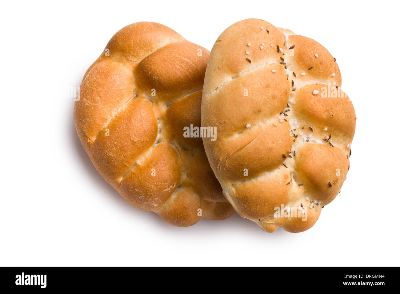 top view of two rolls on white background Stock Photo - Alamy