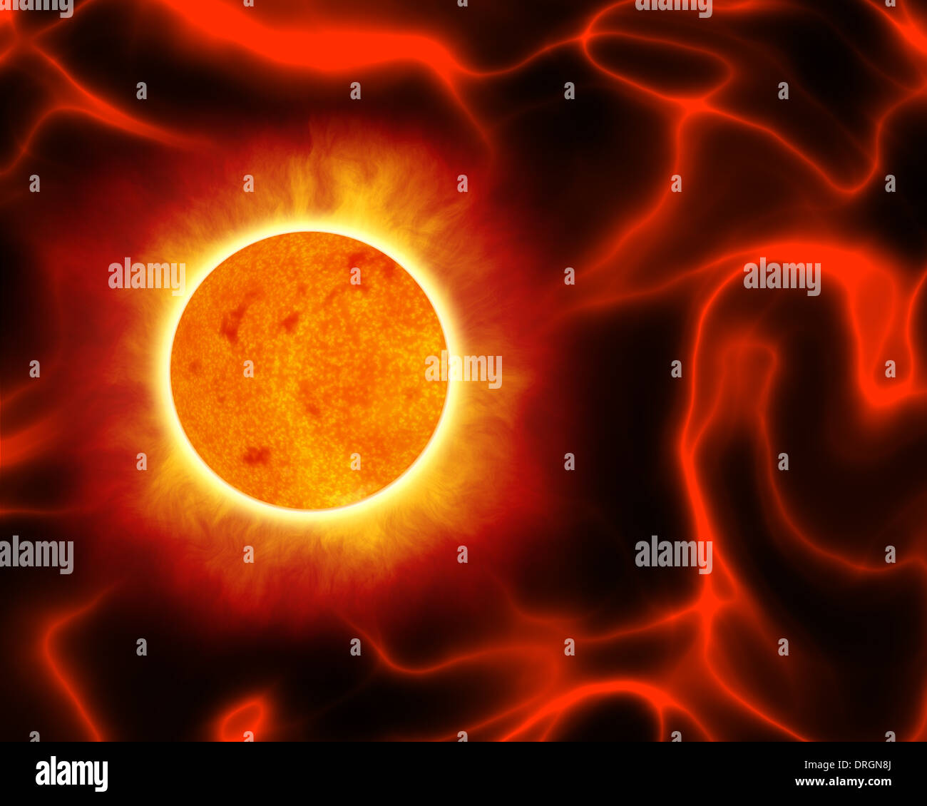 An illustration of a remote sun in the deep space Stock Photo - Alamy