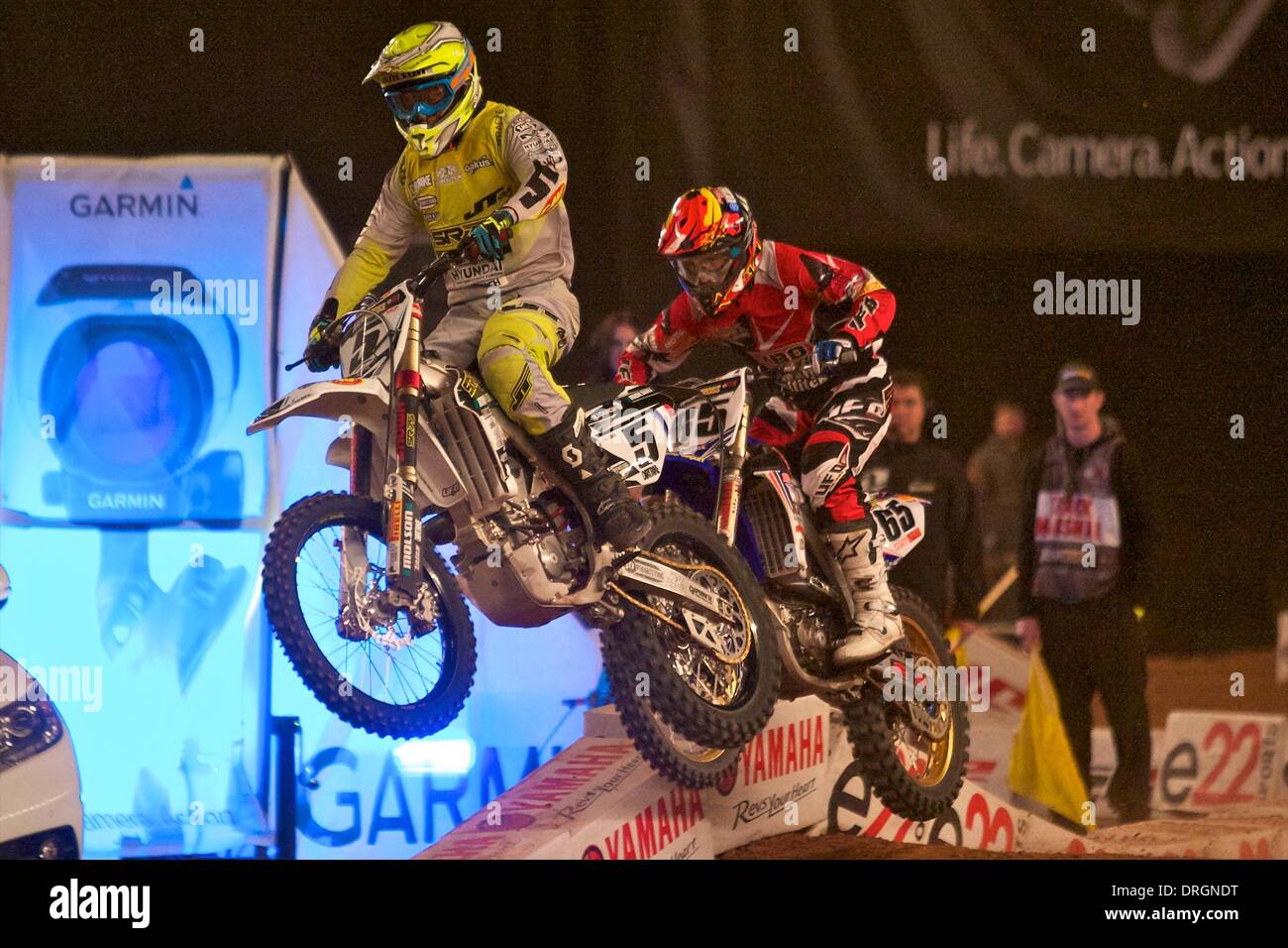 Birmingham, UK. 25th Jan, 2014. Cyrille Coulon and Daniel McCoy go ...