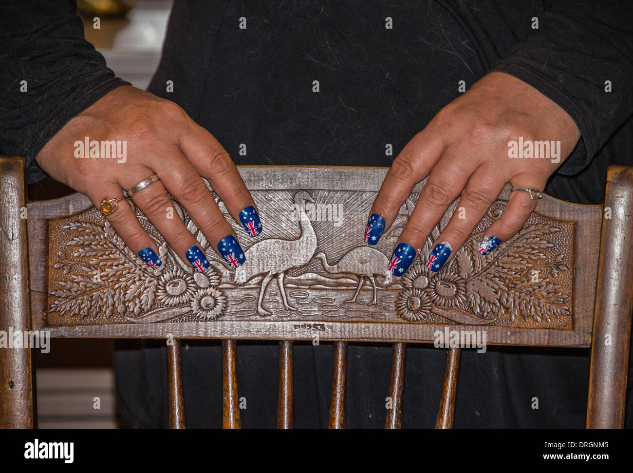 Hands nails painted australian flags hi-res stock photography and ...