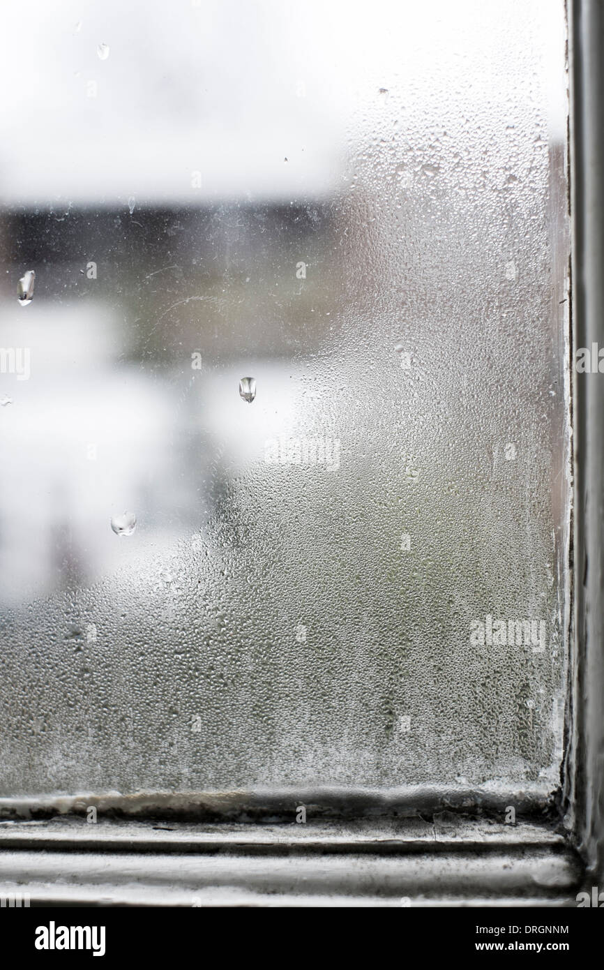 Detail of condensed window glass Stock Photo - Alamy