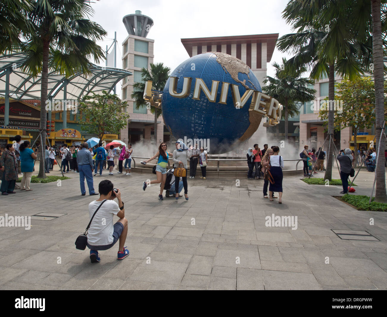Visitors to Universal Studios in Sentosa island, Singapore Stock Photo ...