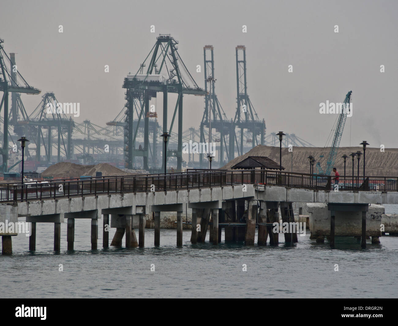 Views of oil refinery at Jurong island and harbour from Labrador nature ...