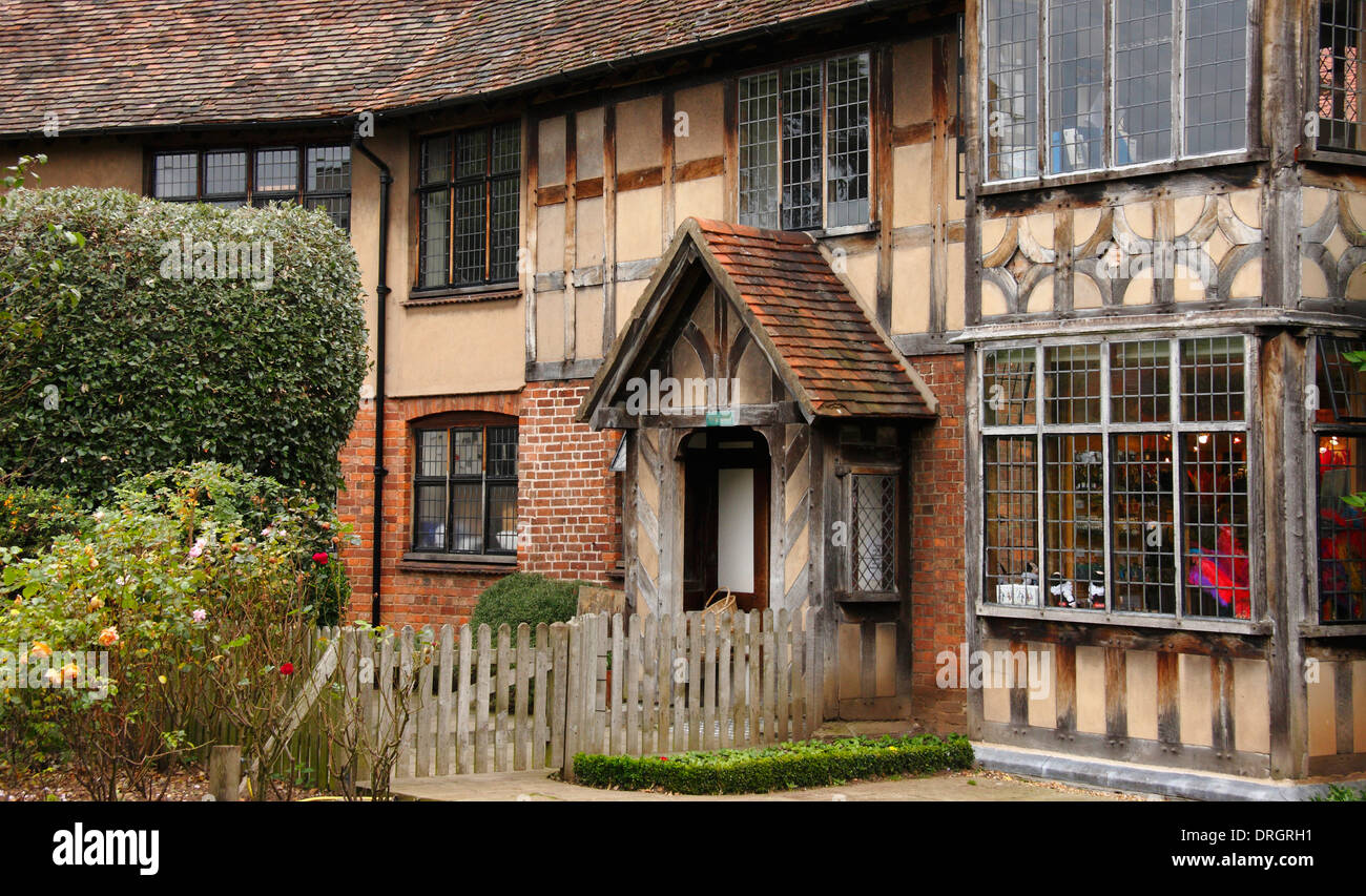William Shakespeare's Birthplace; a restored 16th-century half-timbered ...