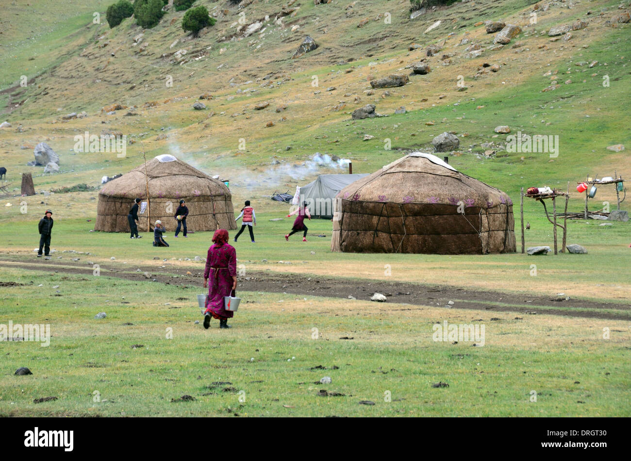 Kyrgyz yurts in the mountains of southern Kyrgyztan Stock Photo - Alamy