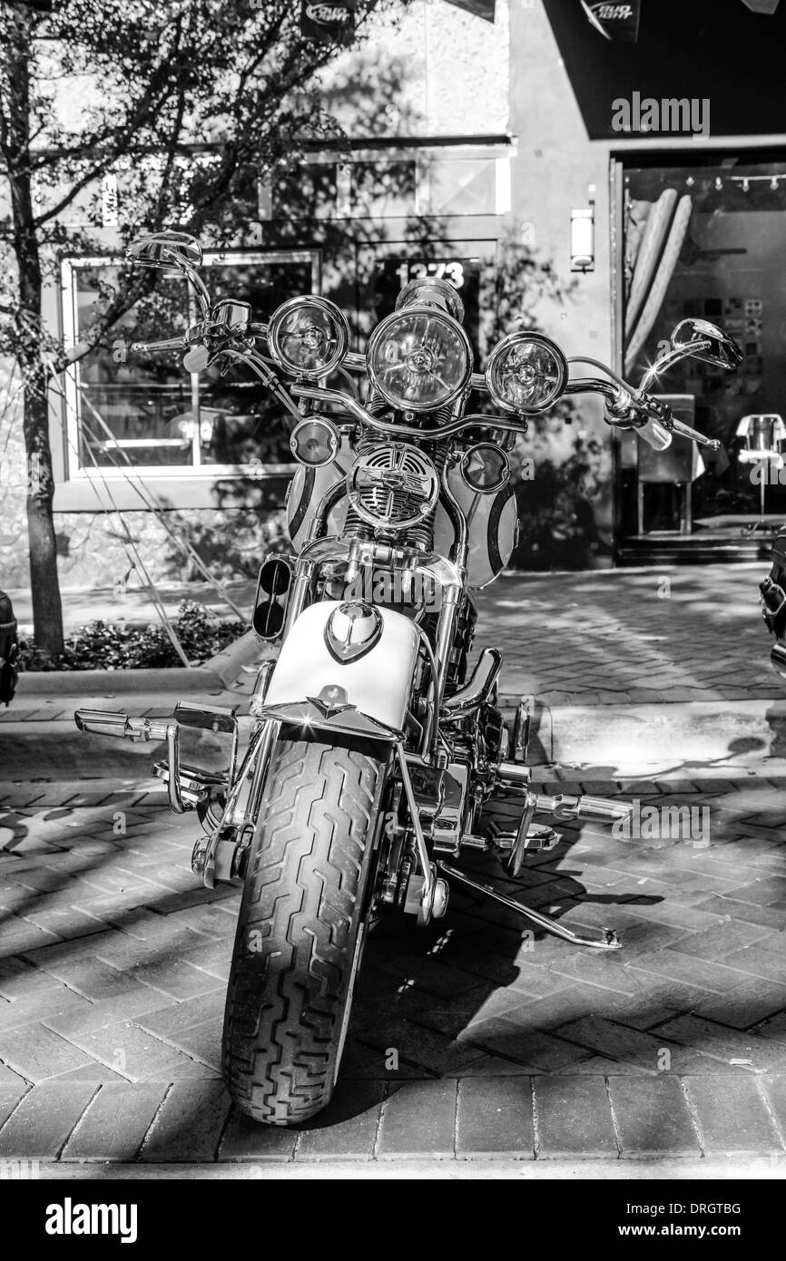 Harley davidson motorcycle display Black and White Stock Photos ...