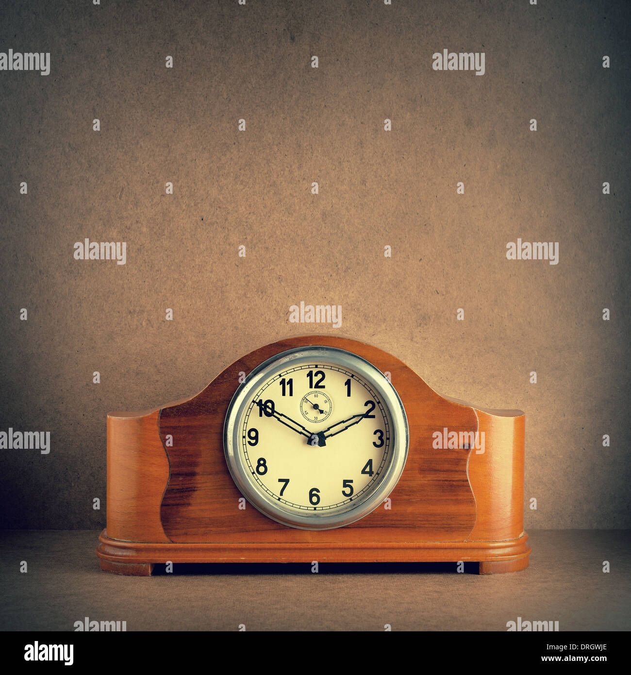 Vintage wooden clock Stock Photo - Alamy