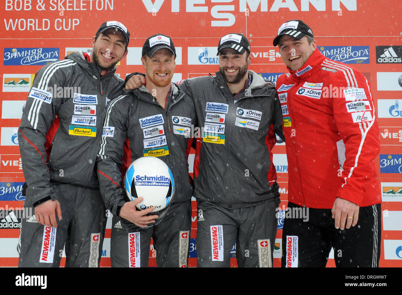 Koenigssee, Germany. 26th Jan, 2014. The Swiss bobber Beat Hefti(R-L ...