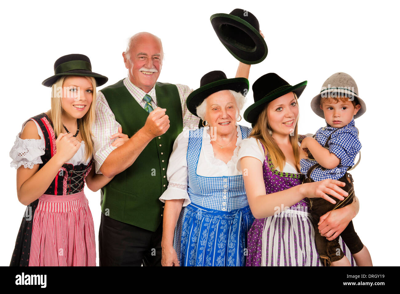 Jung und alt in Tracht - young and old in traditional costume Stock ...