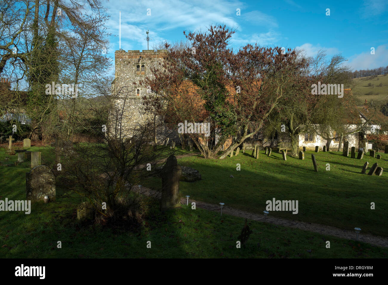 St Mary the Virgin rural village parish church of Turville ...