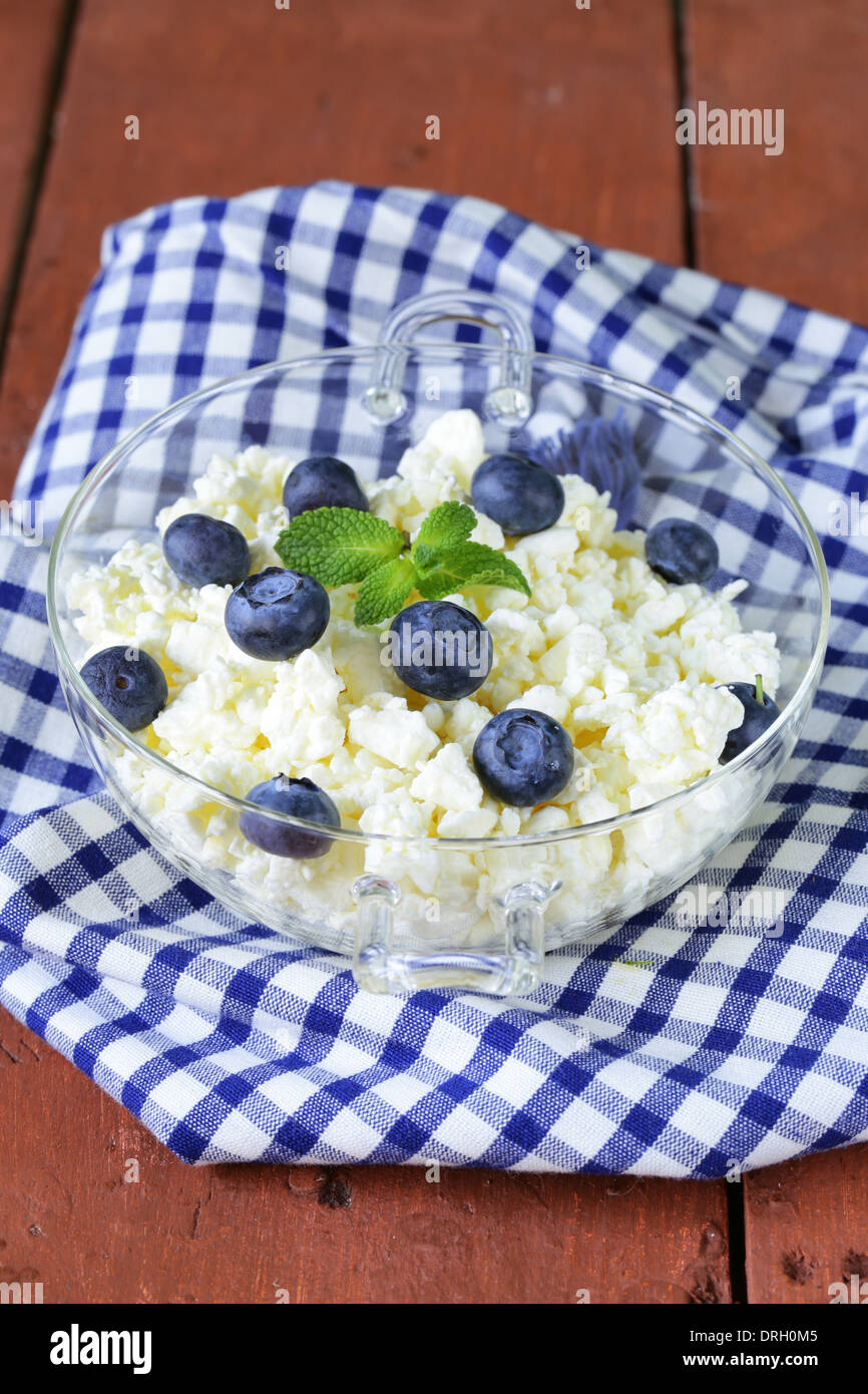 Fresh natural organic cottage cheese in a glass bowl Stock Photo - Alamy