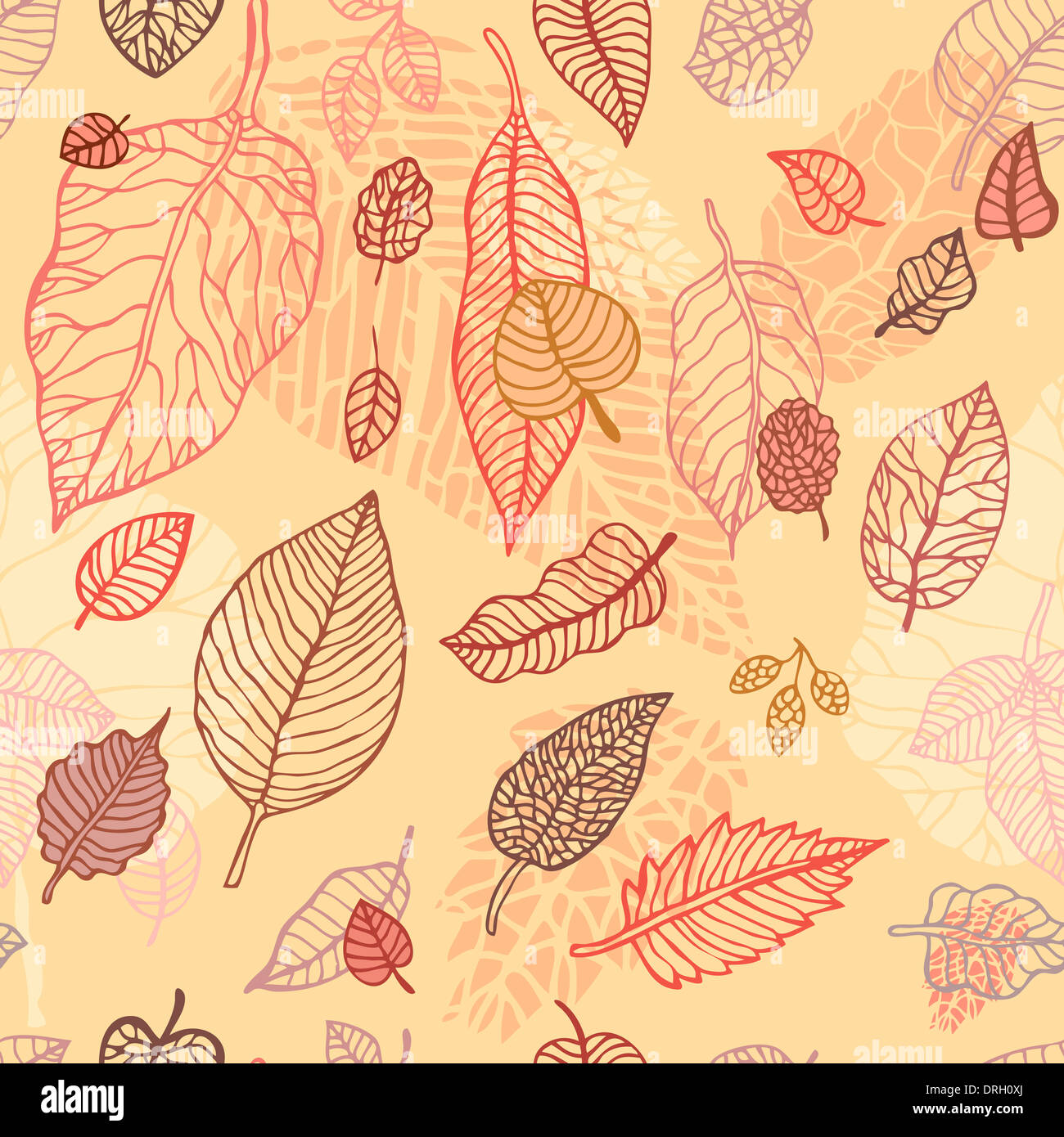 Autumn falling leaves seamless background Stock Photo - Alamy