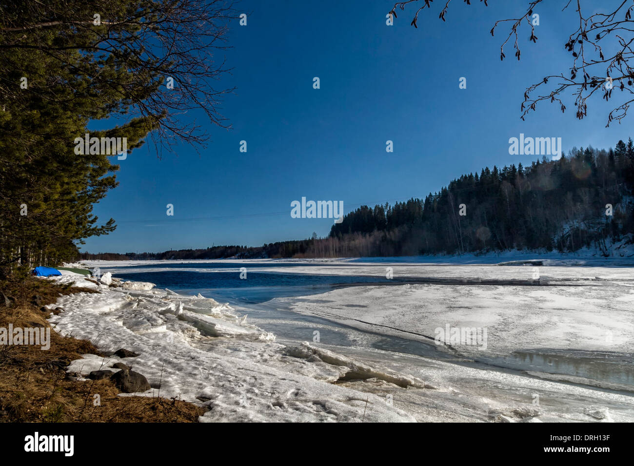 Ume river (swedish: Ume älv or Umeälven) Umeå , Sweden Stock Photo - Alamy