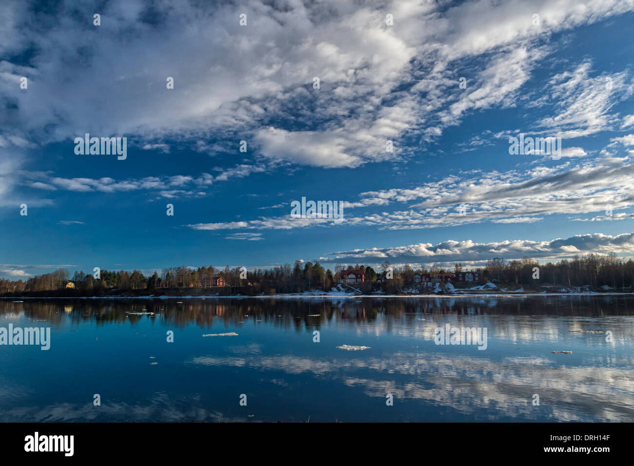 South side of Ume river. Västerbotten region , Umeå - Sweden Stock ...