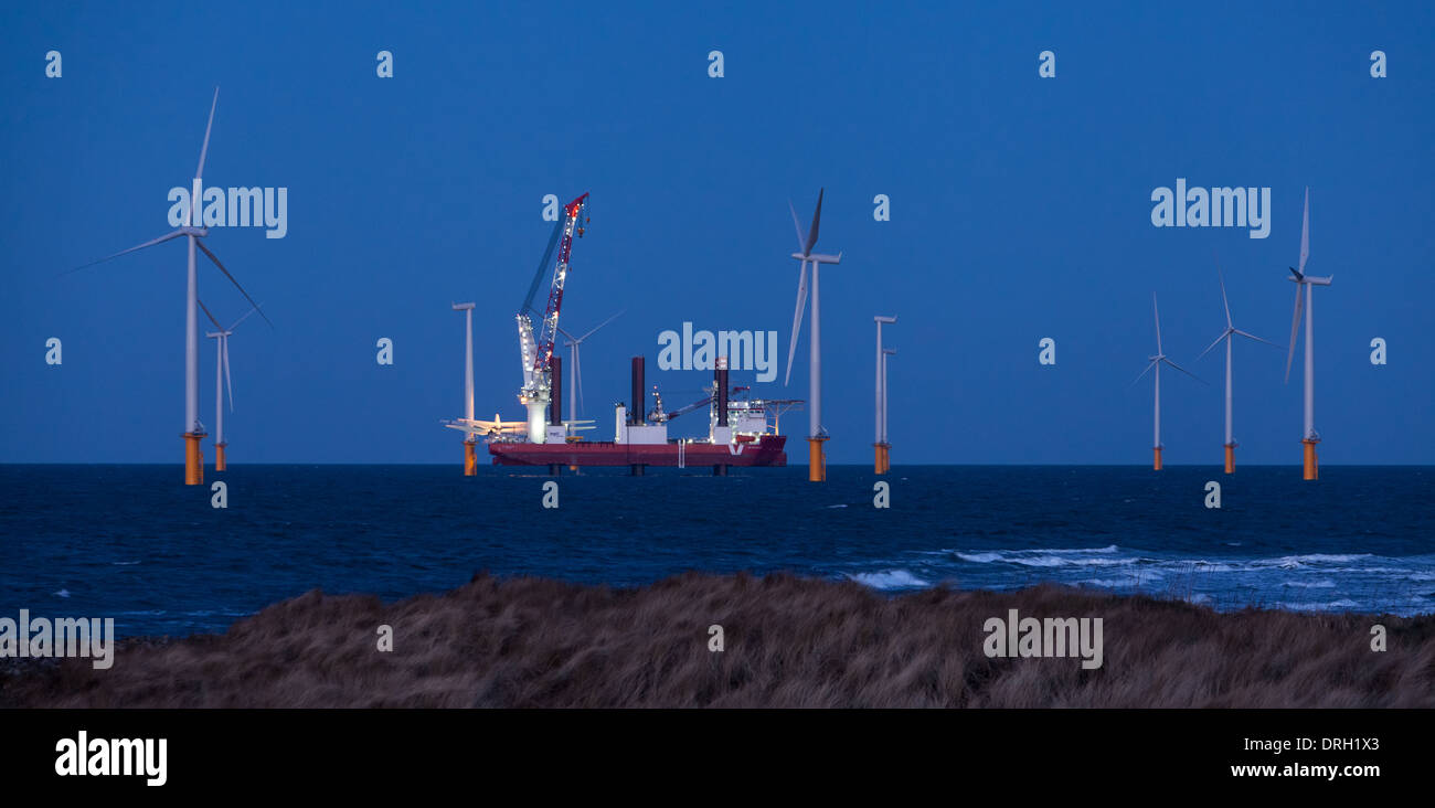 Wind Turbine Construction, Redcar, Cleveland, England Stock Photo - Alamy