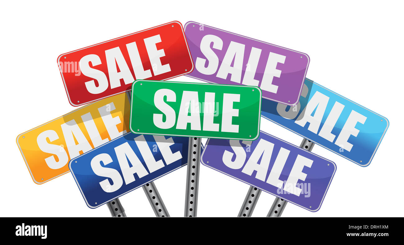 Sale concept. color signs illustration design over white Stock Photo ...