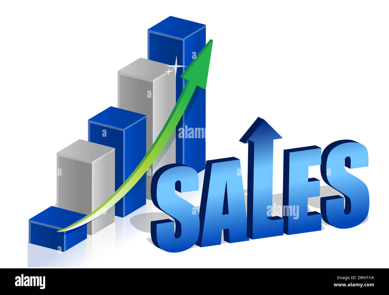 sales graph illustration design over a white background Stock Photo - Alamy