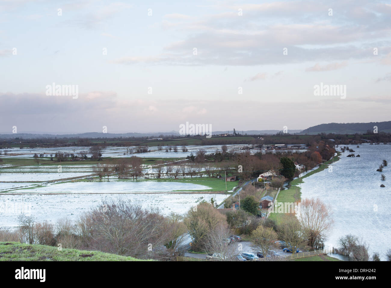 Burrow Mump, Somerset, UK. 26th Jan, 2014. Widespread flooding on the ...