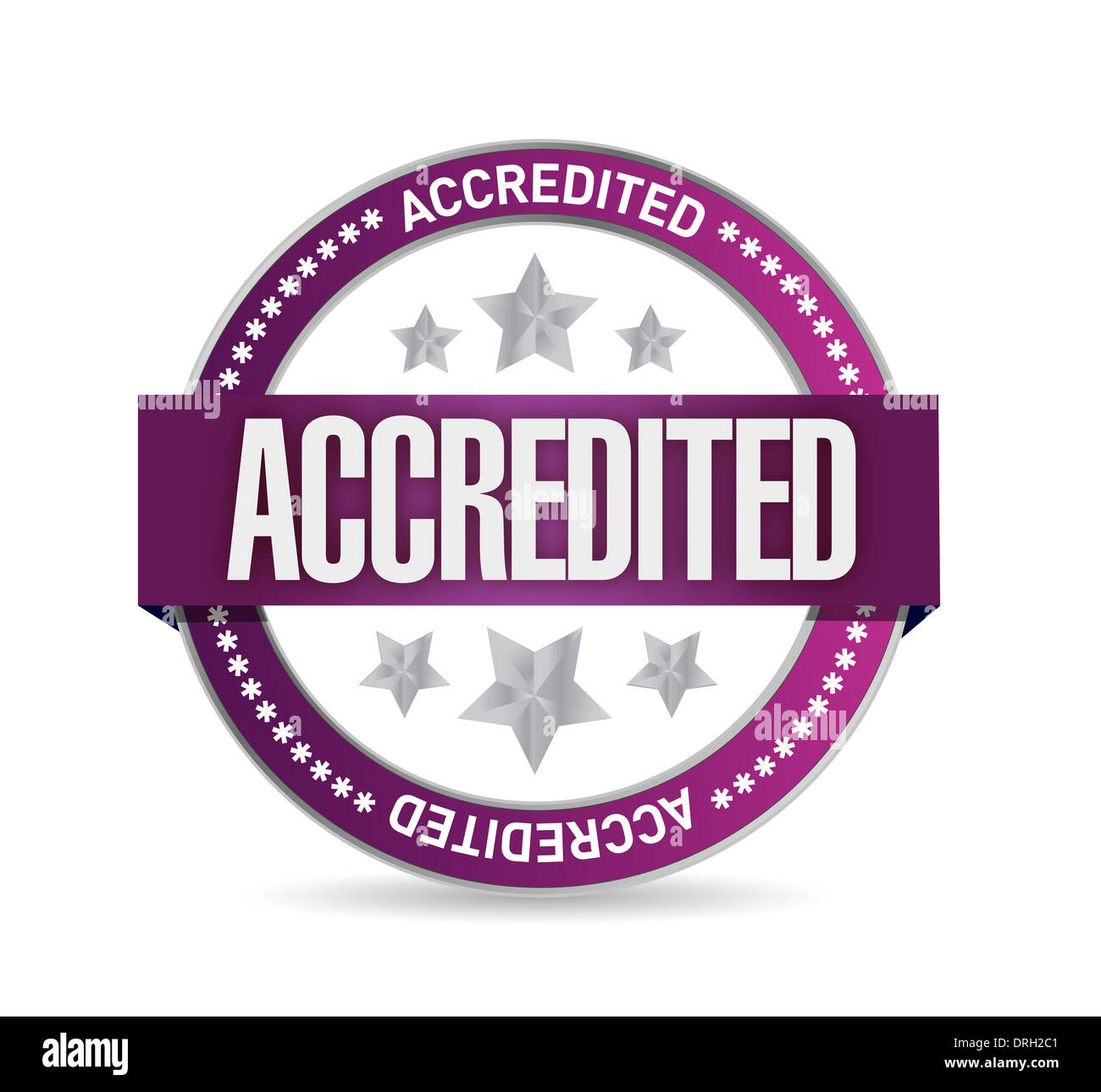 accredited seal stamp illustration design over a white background Stock ...