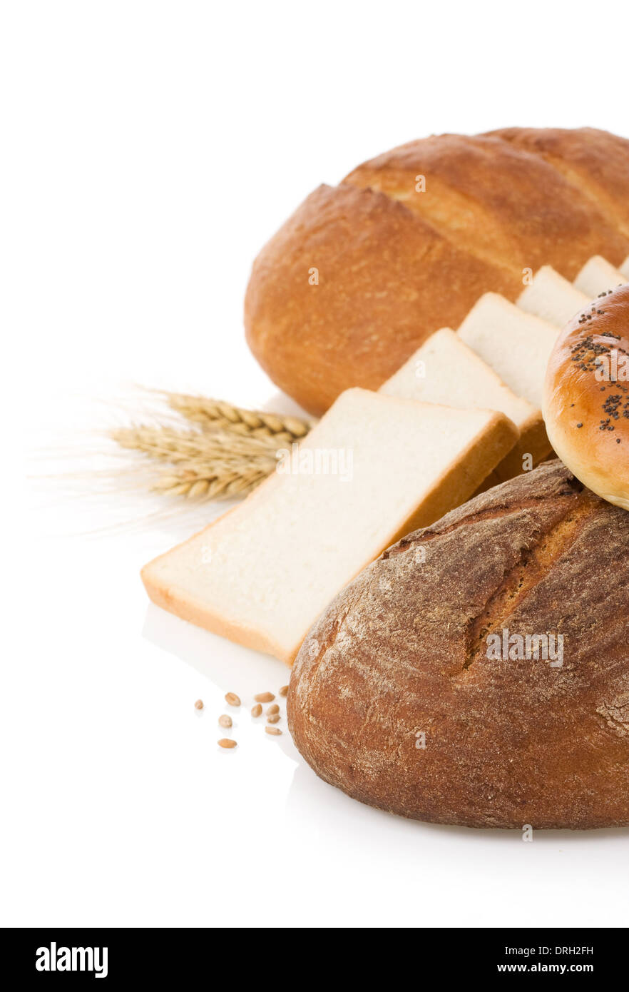 fresh bread isolated on white background Stock Photo - Alamy