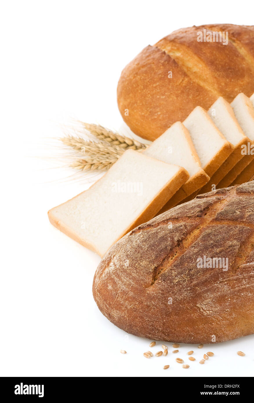 fresh bread isolated on white background Stock Photo - Alamy