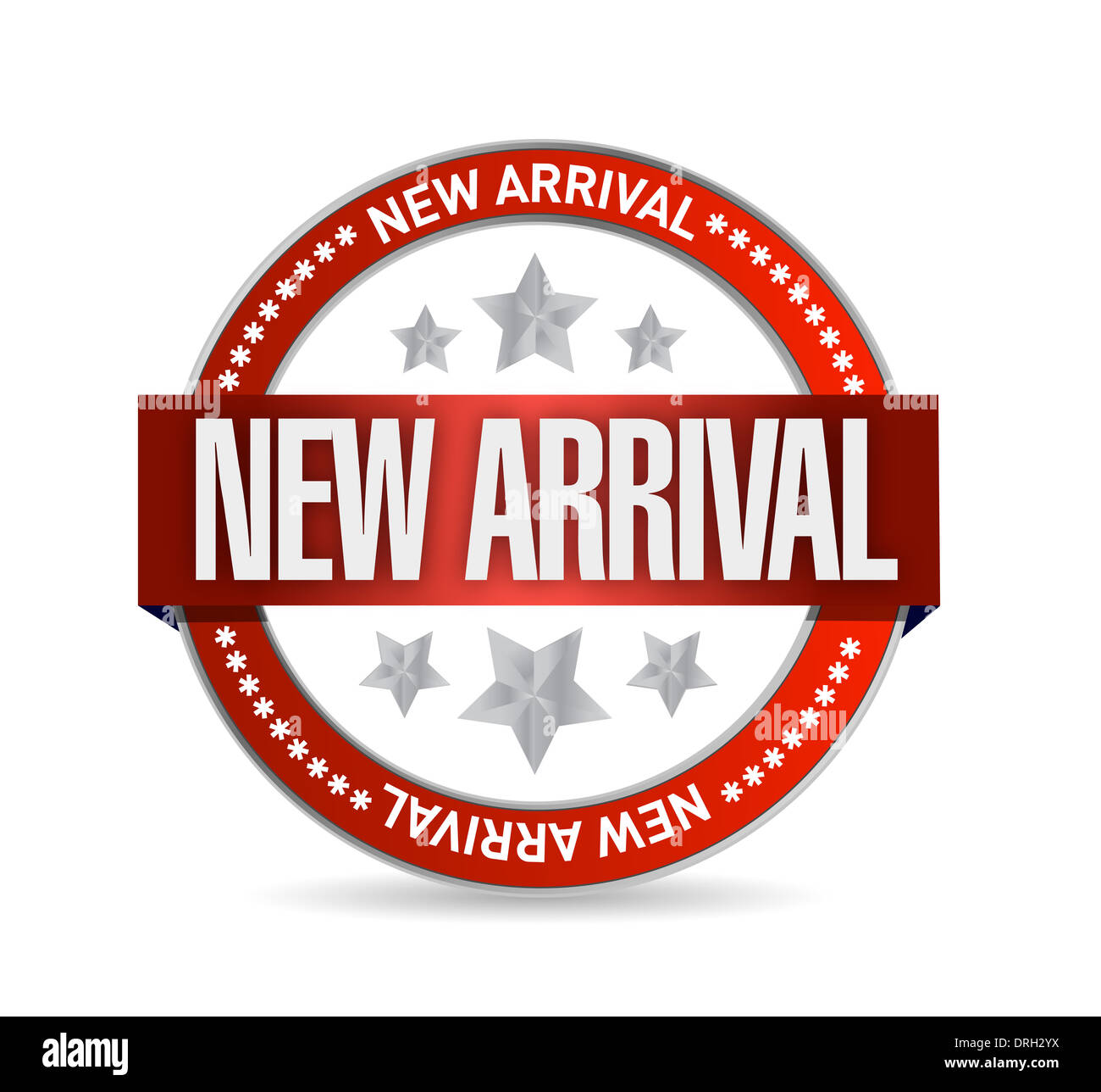 new arrival seal stamp illustration over a white background Stock Photo ...